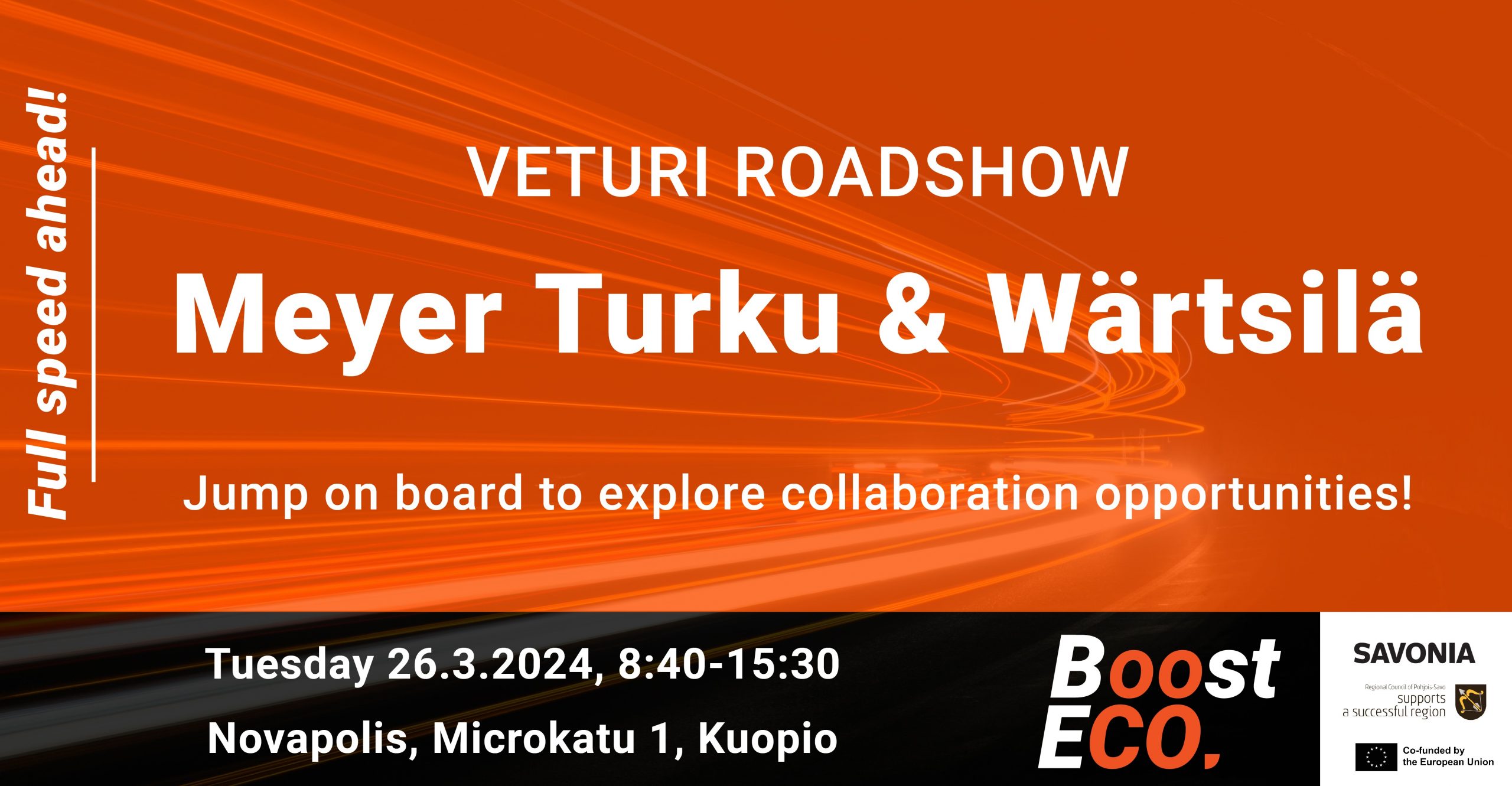 Veturi Roadshow event 26.3.24 - Meyer Turku & Wärtsilä - Boosteco